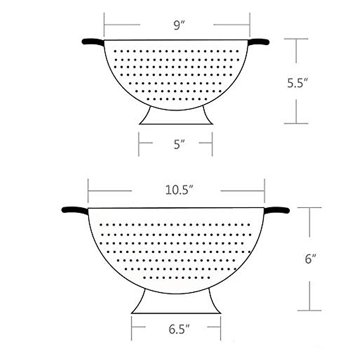 Rorence Powder Coated Steel Colander Set of 2 - White