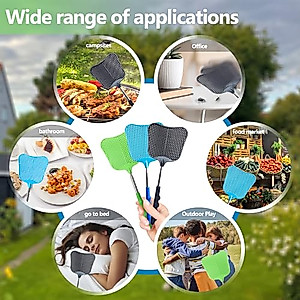 Trism 3-Piece Fly Swatter Set - Extendable Stainless Steel Handle, Flexible and Durable for Home, Garden, Classroom, and Office