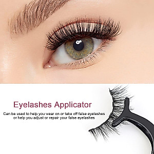 FEITA Upgraded Magnetic Eyelashes Kit with Eyeliner - 10 Pairs Magnetic False Lashes Natural Look with Applicator, 2 Tubes Magnetic Eyeliner - Easy to Apply & No Glue Needed Black
