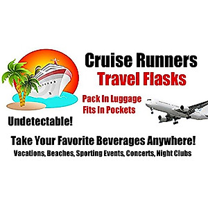 CRUISE RUNNERS Fake Shampoo Conditioner Flask Kit For Hiding Hidden Liquor Sneak Smuggle Alcohol On Booze Cruise With 4 TSA Travel Size Plastic Drinking Flask Bottles and Seals Rum Runners For Cruise