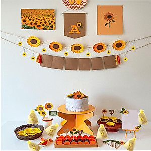 PPXMEEUDC 72 PCS Sunflower Party Favors Set Include Sunflower Keychains Organza Bags Thank You Kraft Tags for Party Supplies School Reward Birthday Wedding Baby Shower Return Present