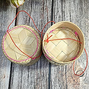 Sticky Rice Basket Kratip Small Handmade Natural White Orchid Bamboo Basket Steamer Kitchen in Thailand Laos Keep Warm for Restaurant by Heavens Tvcz