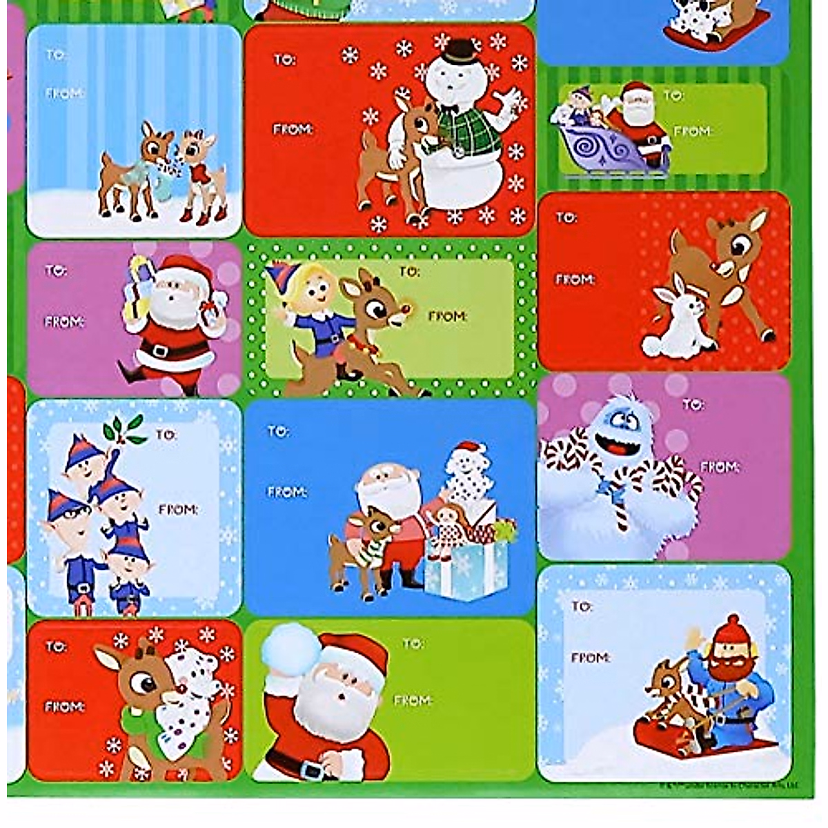 Rudolph The Rednosed Reindeer Peel and Stick Gift Tags, 300 Tags on 12 Sheets