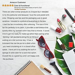 Afounda USB and Mini Portable Fans,Rechargeable Electric Handheld Air Conditioning Cooling Refrigeration Fan for Eyelash,Eyelash Extension,Nail Dryer(Pink)