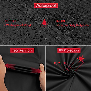 Unicook Grill Cover 55 Inch, 3-4 Burner BBQ Cover, Waterproof Vinyl Shell with Polyester Lining, No Water Leaking, No Sticking, Anti-UV, Compatible with Weber, Nexgrill, Char-Broil Grills and More