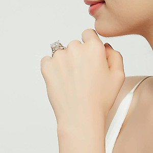 BERRICLE Sterling Silver East-West Wedding Engagement Rings Cubic Zirconia CZ Solitaire Ring Set for Women, Rhodium Plated Size 7