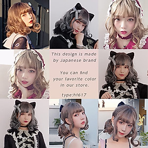 ブライトララ BRIGHT LELE Natural Full Medium Wavy Hair Wigs With Bangs for Women Synthetic Curly Hair Wig for Daily Party Cosplay Wig HF617-NB