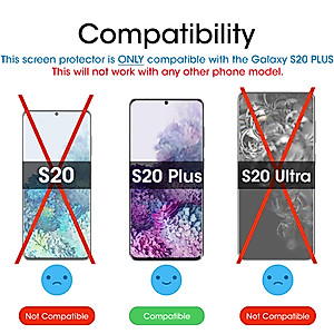 amFilm Ultra Glass Screen Protector for Galaxy S20 Plus, Tempered Glass, 2 Pack