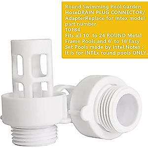 Fuoequl Garden Hose Drain Plug Connector/Adapter Kit for Intex Part Number 10184 Adapter for Round Swimming Pool 2 Pack