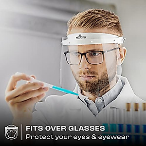 NoCry 5-Pack of Reusable Replacement Visors for the Protective Light-Duty Safety Face Shield; Lightweight, Made with Clear, Transparent Plastic to Cover and Protect Your Face