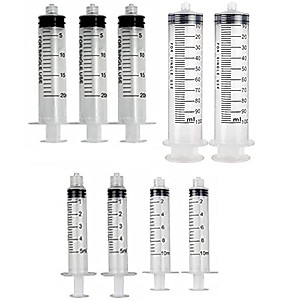 4 Pack 50ml Plastic Syringe Luer Lock With Measurement No Needle for Scientific Labs Liquid Measuring