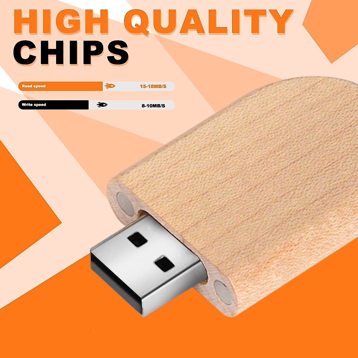 Novelty Wooden USB 2.0 Flash Drive 32GB Data Storage Memory Stick USB Stick Ellipse Pendrive with Wooden Box