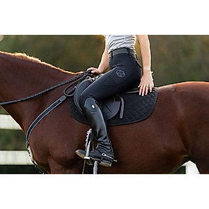 FREE RIDE EQUESTRIAN Belts, Horseback Riding Belts for Women, Stretchable And Comfortable Waist Belt (Black Sparkle with Silver Surcingle)