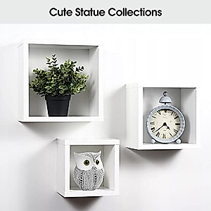 Owl Statue for Home Decor Accents Office Decoration, APPS2Car Handmade Polka Dots Buhos Modern Bird Figurine for Indoor Book Shelf Desktop Cabinet Fireplace Mantel Living Room Bedroom Ornament (White)