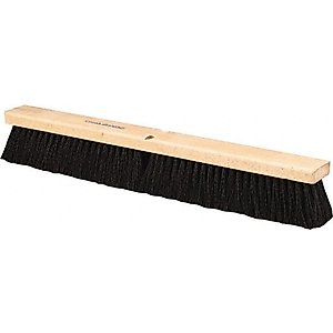 PRO SOURCE 24" Push Broom Head: Poly Bristles, Threaded Wood Block