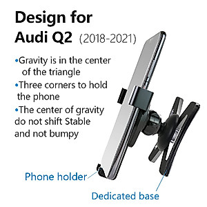 LUNQIN Car Phone Holder for Audi Q2 2018-2024 Auto Accessories Navigation Bracket Interior Decoration Mobile Cell Phone Mount