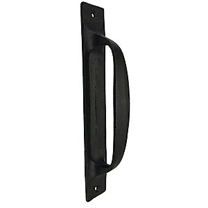 OLD NAIL SOURCE 9" Flat Iron Handle - DS-02 - for Gate, Garage, Closet, Cabinet, Sliding Barn & Shed Doors - in Vintage Black Wrought Iron Finish for Interior & Exterior Designing - DS-02 Blk (1)