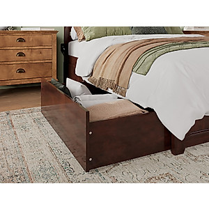 Atlantic Furniture AR8646114 Madison Platform Bed with Matching Foot Board and 2 Urban Bed Drawers, Queen, Walnut