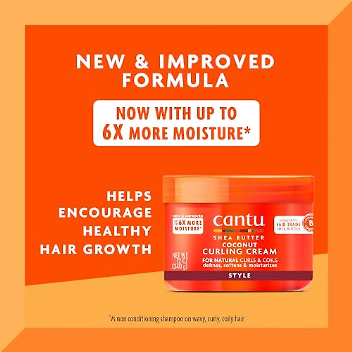 Cantu Coconut Curling Cream with Shea Butter for Natural Hair, 12 oz, Packaging may vary