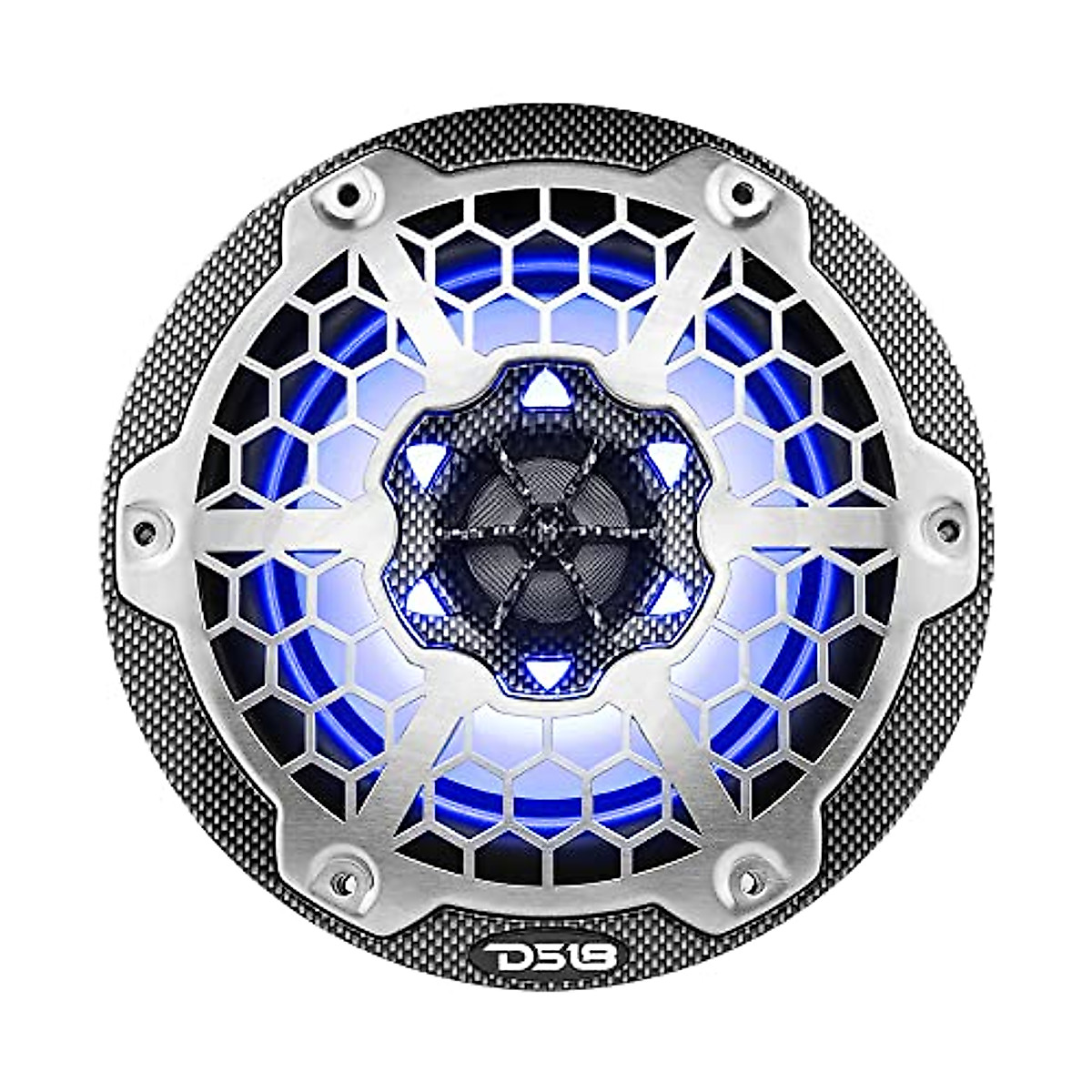 DS18 Hydro CF-65M - High End Carbon Fibre Coaxial Speaker Pair - 2-Way Marine Speaker w/Integrated RGB Lights - 375 Watt - 100% UV Stable - Water Resistant Speakers - 6.5 Inches