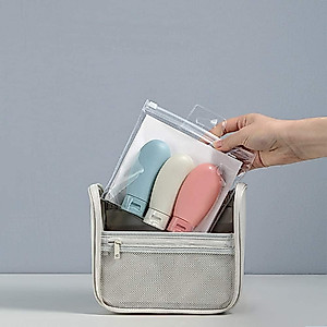 ZALUJMUS Travel Bottle, 3 Pcs Leak Proof Refillable Squeezable Containers Set(60 ml) with Label and Transparent Carry Bag for Liquid Shampoos, Soap and Toiletries. (Multicolor)