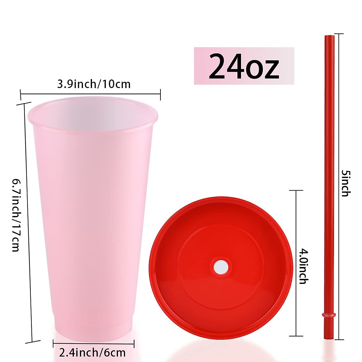 20 Pack Color Changing Cups with Lids and Straws 24 oz Reusable Cups Bulk Tumblers Color Changing Tumbler Cold Cups with Lids Plastic Tumblers Tall Iced Cold Coffee Cups Party Cups for Kids Adults