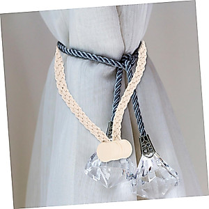 ULTECHNOVO 2 Pcs Curtain Magnetic Button Hebillas Magneticas para Cortinas Hebillas Magnéticas para Cortinas Decorative Curtain Tiebacks Weave Rope Curtain Tiebacks Curtain Tiebacks for Home