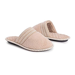 MUK LUKS womens Women's Cathy Micro Chenille Closed Toe Slipper, Honey Wheat, Medium US