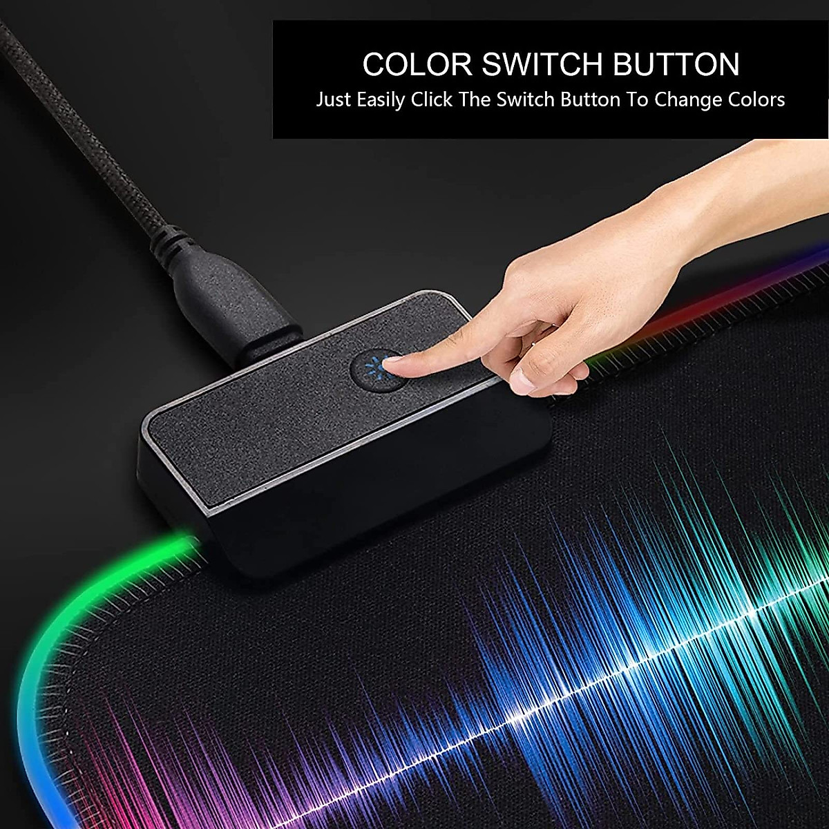 Gaming Mouse Pads Hexagon Geometric Pattern Large Gaming RGB Mouse Pad Led Extended XXL Mousepad with 14 Lighting Mode Computer Mouse Mat for PC Gamer/Laptop Gamer/Office,300X600mm