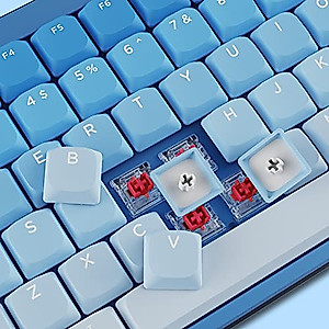 SDYZ XVX Low Profile Keycaps - Custom Keycaps, Gradient PBT Keycaps for 60% 65% 75% 100% Cherry Gateron MX Switches (Low Profile and Tradition Profile) Mechanical Keyboard, and More - Blue