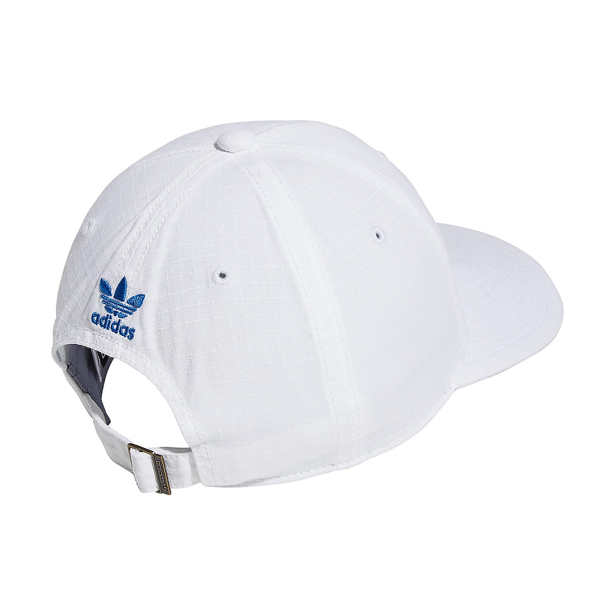 adidas Originals Men's Rewind Relaxed Fit Adjustable Strapback Cap, White/Bluebird, One Size