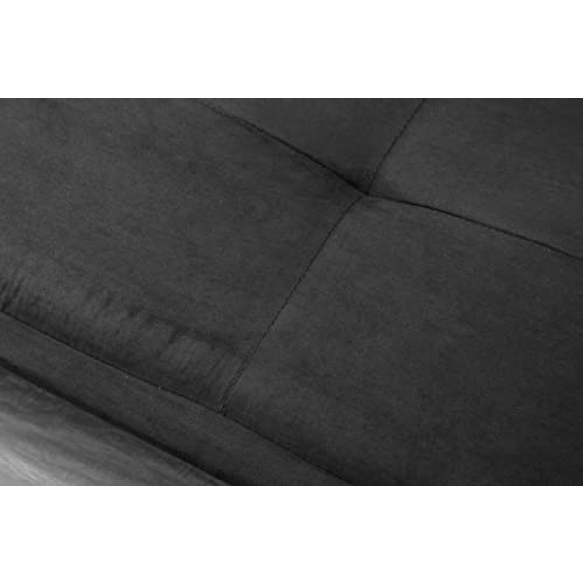 ERYE Modern Cozy Futon Soft Upholstery Loveseat, 2 Seaters Sofa Convertible to Sleeper Couch Bed for Apartment Office Small Space Living Room Furniture Sets Sofabed, Black