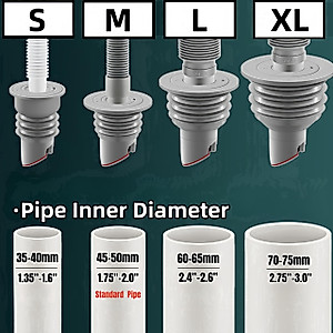 COLDDD Washing Machine Drain Hose Seal, Anti-Odor Floor Drain Plug Sewer Pipe Seal Ring Sealing Cover, Washing Machine Sealing Plug (1, M(40-45))