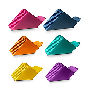6 Professional Extra Long Hair Clipper Guards Cutting Guides Fits for Most Wahl Clippers, Color Coded Clipper Guards Replacement - 1.25", 1.5", 1.75", 2", 2.25" & 2.5" (#10, 12, 14, 16, 18, 20)