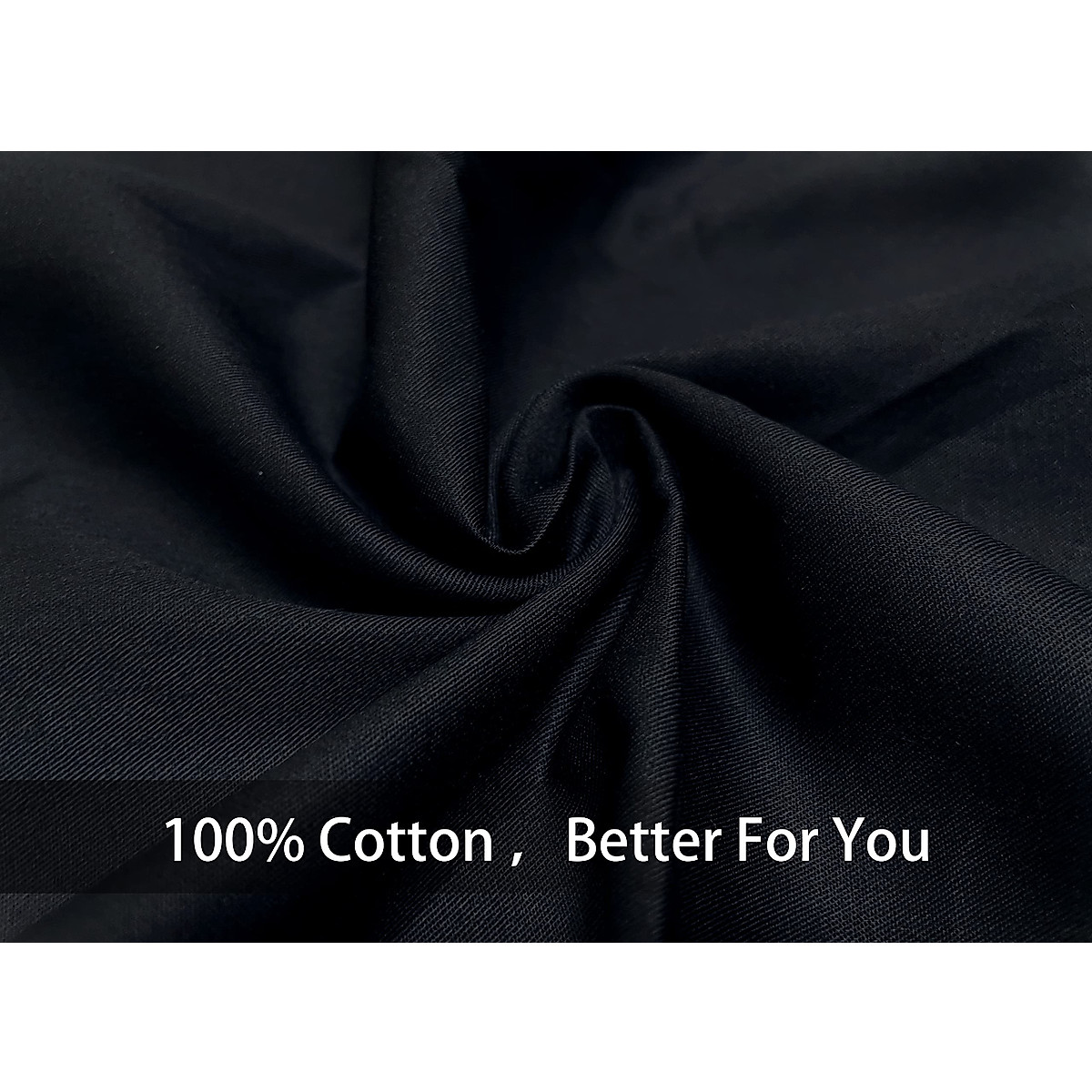 iMaylex Soft 100% Egyptian Cotton Zipper Pillow Case, Cozy and Lightweight Pillowcase, Set of 2, Black, Standard, 20" x 26"