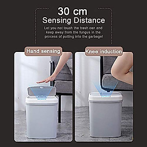 WPYYI Creative Bedroom Office Rechargeable New Plastic Smart Sensor Trash Garbage Cans Mute Automatic Trash Bin Household Paper ( Color : D )