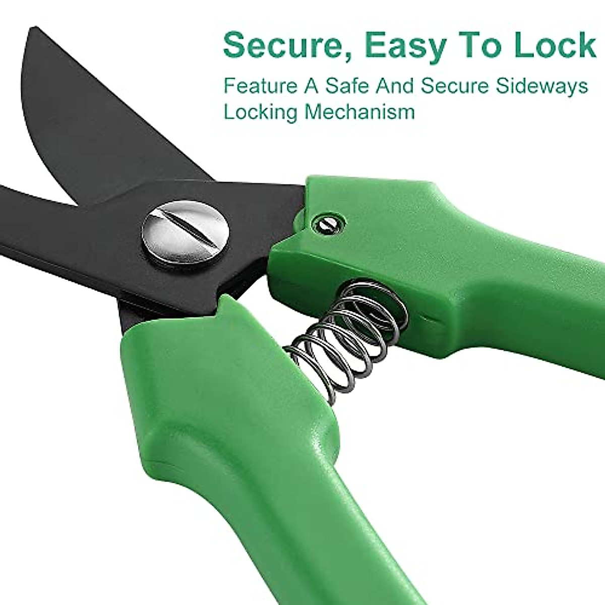 Lebabo 7.5" Pruning Shears, Ultra Sharp Garden Clippers, Metal Pruning Scissors Branch Cutter for Gardening, Flowers, Plants, Herbs, Bonsais (Green)