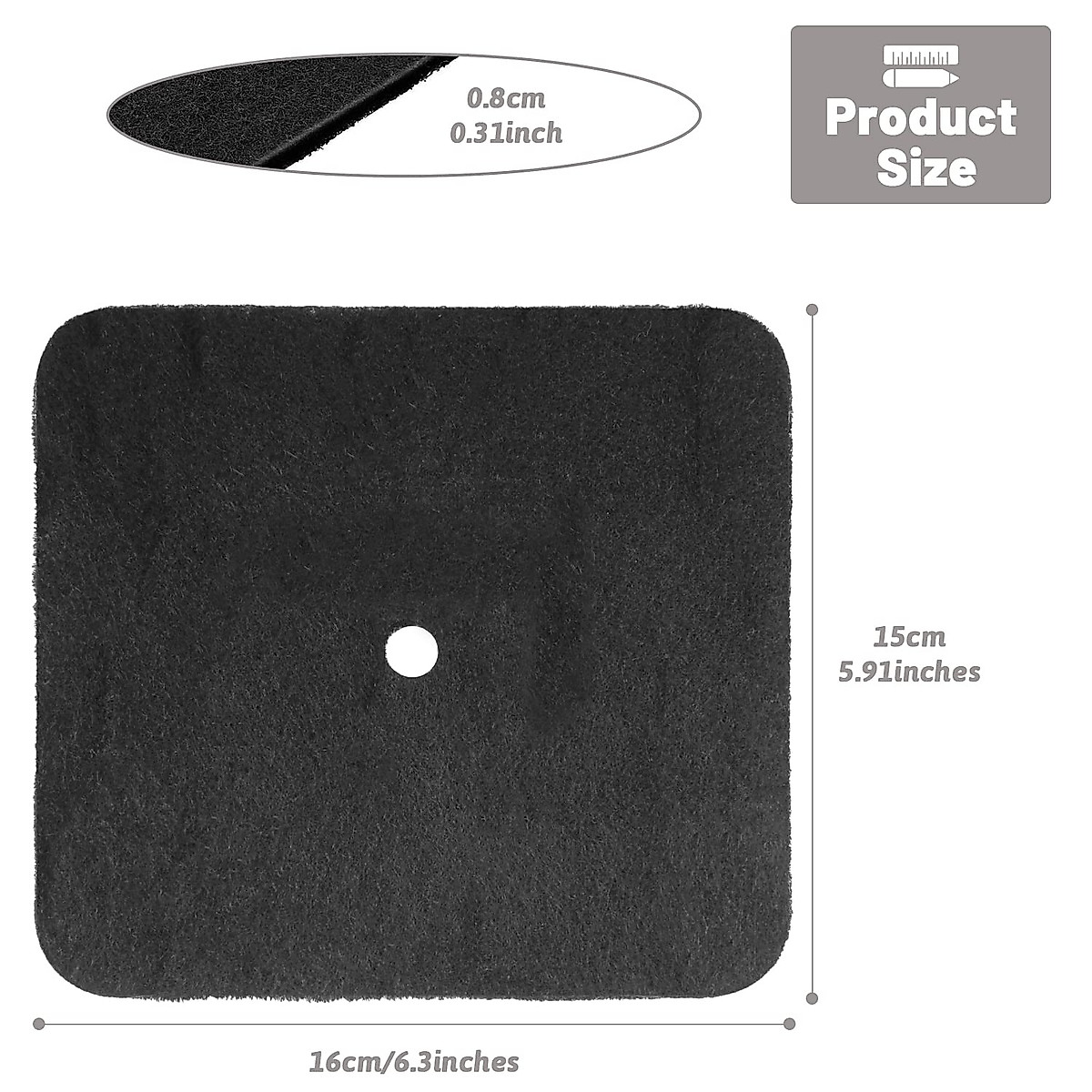 Cat Litter Box Replacement Filters Compatible with Catit Hooded Litter Box – Pre-Cut Activated Charcoal Carbon Air Purifier