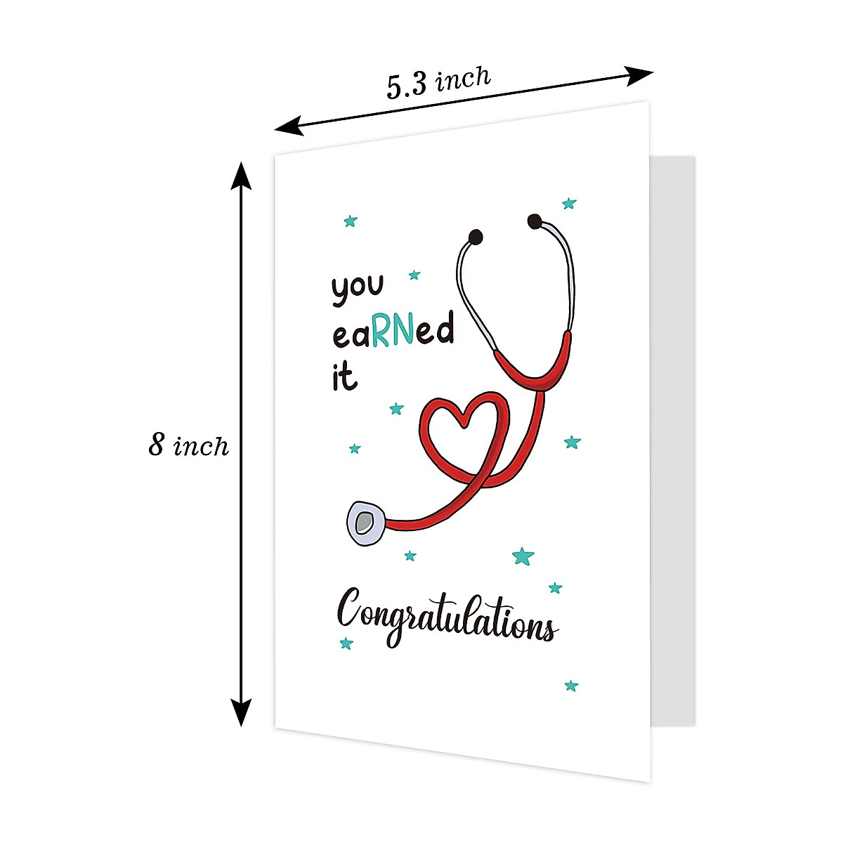 Ogeby Cute Nurse Graduation Card Gifts, Lovely RN Graduation Greeting Card, You Earned It Congratulations Card Gift for New Nurse