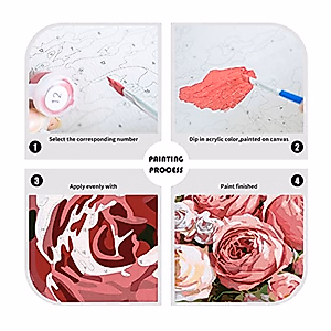 Eiazuiks Paint by Number for Adults. Thanksgiving Paint by Numbers for Adults Beginner Drawing Paintwork with 3 Paintbrushes Paint Canvas Oil Painting Fall 16” x 20”