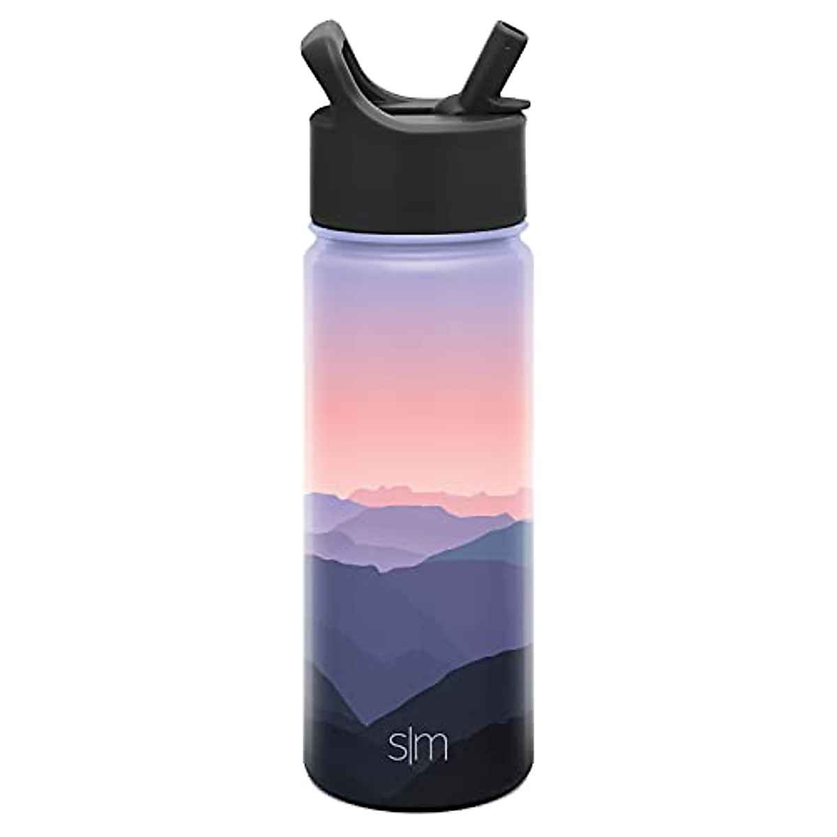 Simple Modern Kids Water Bottle with Straw Lid Vacuum Insulated Stainless Steel Metal Thermos Bottles | Reusable Leak Proof BPA-Free Flask for School | Summit Collection | 18oz, Alpenglow