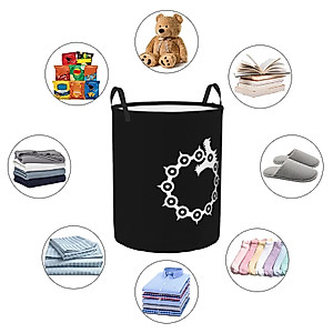 Anime Seven Deadly Sins Wrath Tattoo Laundry Basket Round Portable Storage Box Organizer Laundry Basket Portable Laundry Organizer