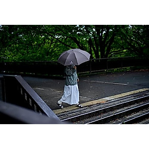 Snow Peak Ultralight Umbrella - Small, Heavy-Duty Umbrella for Travel - Strong, Wind-Resistant Umbrella for Camping, Hiking, or Traveling - Durable Design Withstands Heavy Rain - Gray