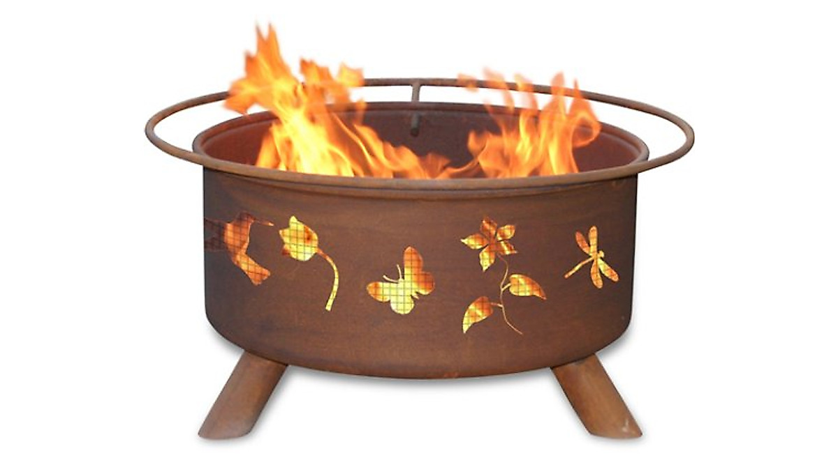 Patina Flower & Garden Fire Pit: BBQ Grill & 5-Year Warranty