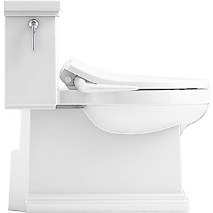 KOHLER K-5724-0 Puretide Bidet Toliet Seat, Elongated Manual Non Electric Bidet with Adjusting Spray Pressure and Position, White Quiet-Close Lid