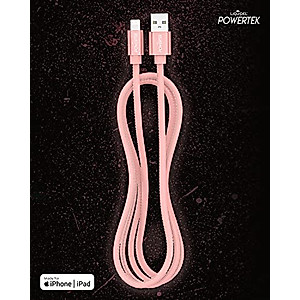LIQUIPEL Powertek Glow MFi Certified Charger Compatible for Apple iPhone, iPad, 5ft Cable, Lightning to USB Cable Cord, Fast Charging Lightning Cable (Pink)