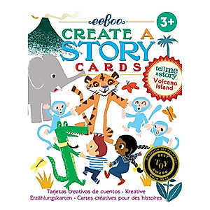 eeBoo: Create a Story Cards, Tell Me a Story, Volcano Island, 36 Cards Included in The Set, Encourages Imagination, Creativity and Story-Telling, for Ages 3 and up