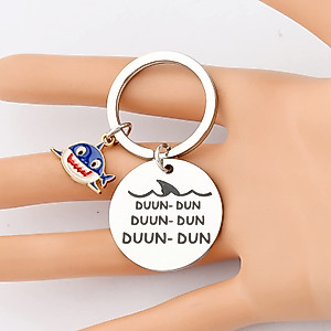 TIIMG Shark Jewelry Shark Keychain Charm Shark Gifts for Shark Lovers Cool Animal Gift (DUUN DUN)