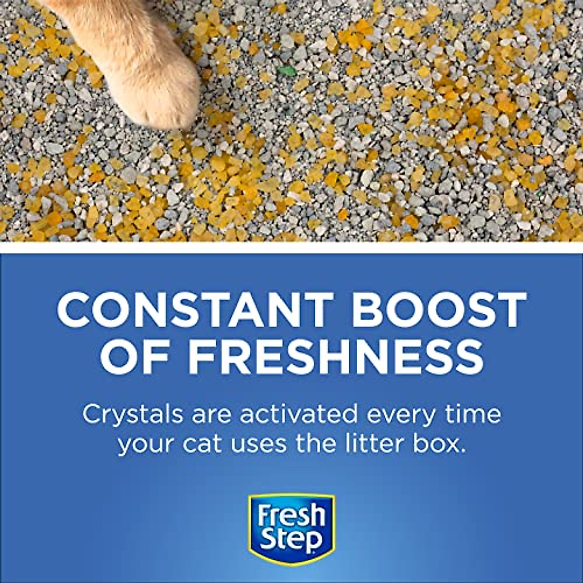 Fresh Step Cat Litter Crystals In summer Breeze Scent | Cat Litter Box Deodorizer | Combats Cat Odors and Neutralizes Smells to Keep Your Home Clean, 15 Ounces, Packaging may vary