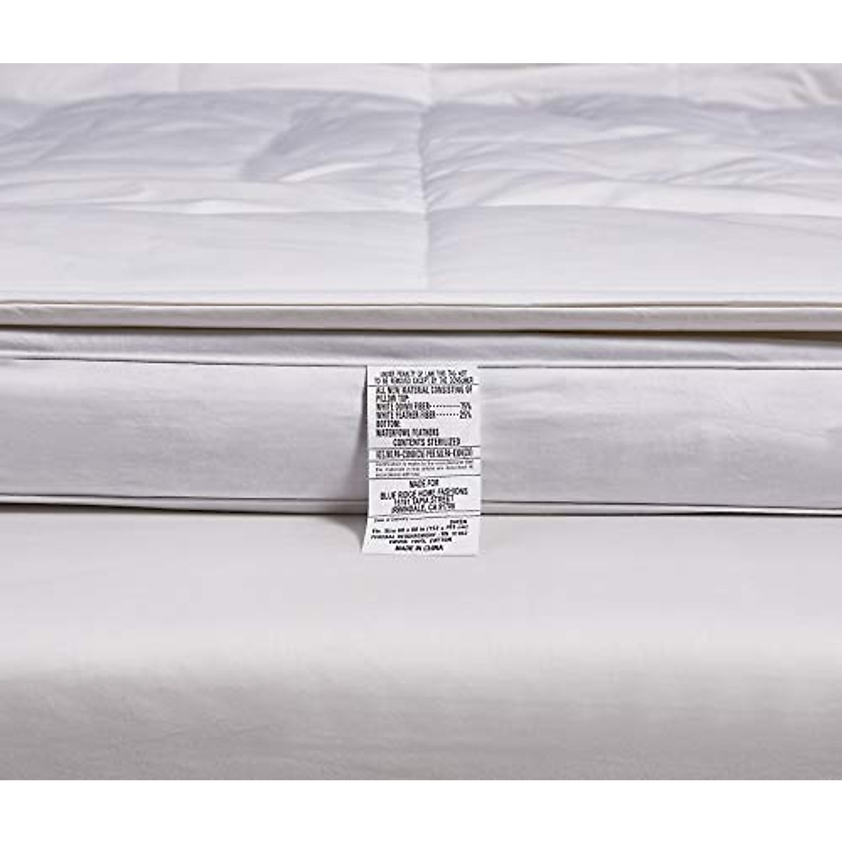 Kathy Ireland 233 Thread Count 3 inch White Down Fiber Top Featherbed Mattress Topper-(Full/Queen/King), Twin